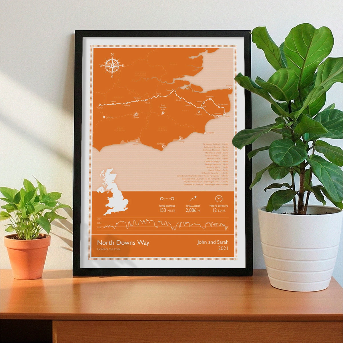 North Downs Way Personalised Art Print – Purest Green Prints